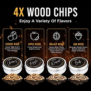 Cocktail Smoker Kit with Torch & Premium Gift Box, 15 Piece Whiskey Smoker Kit for Old Fashioned Cocktail Kit, Glass Cocktail Smoking Kit for Drinks, Bourbon Smoker Gift for Men, Husband, Father, Dad