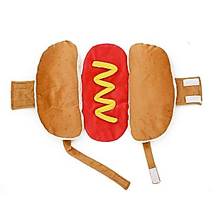 Hot Dog Pet Costume Clothes Cute Cat Puppy Outfit Mustard Cosplay Clothes Dogs Fancy Dress Halloween Party Decorations (Medium)