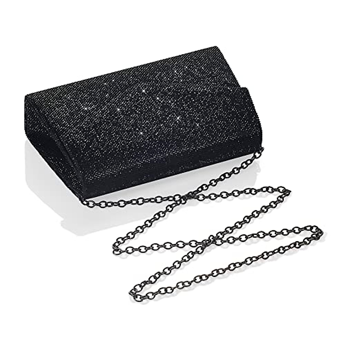 GEGELE Women's Sparkly Evening Bags Glitter Rhinestone Clutch Purse for Party Prom Wedding (Black)
