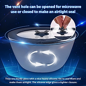 2 Pack Replacement Lids for Pyrex 7201-PC 4 Cup Glass Containers Mixing Bowl Silicone Storage Cover Leakproof Navy