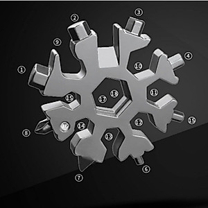 3 Pack 18-in-1 Snowflake Multi Tool, Stainless Steel Snowflake Multi-Tool Bottle Opener/Flat Phillips Screwdriver Kit/Wrench, 18 in 1 Stainless Multitool (Standard, Stainless)