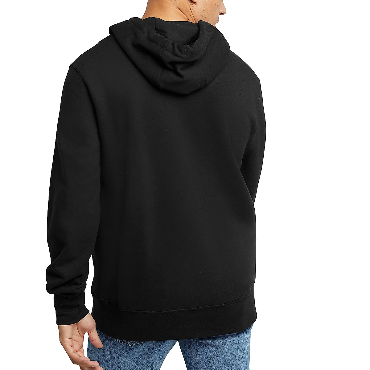 Hanes Originals Midweight Fleece Hoodie, Pullover Hooded Sweatshirt for Men, BLACK, MEDIUM