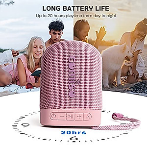 comiso IPX7 Waterproof Bluetooth Speakers, Portable Wireless Speakers with Rich Bass HD Sound, Small Compact Floating Speaker with 20H Playtime for Beach, Pool, Shower, Outdoor Travel - Rose Gold
