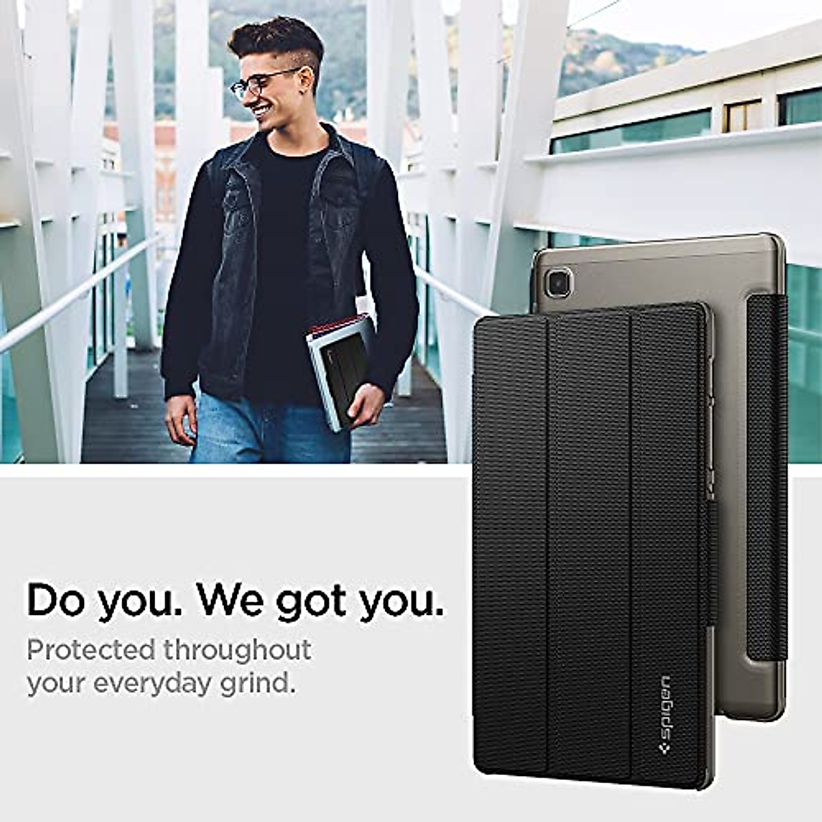 Spigen Liquid Air Folio Designed for Galaxy Tab A7 Lite 8.7 Inch Case (2021) - Black