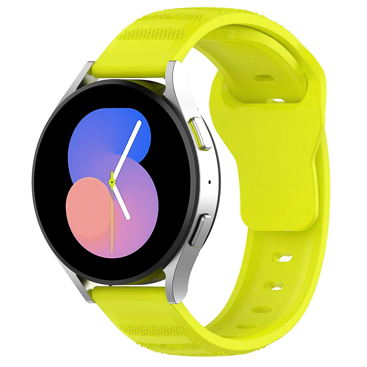 Rugged Bands Compatible with Samsung Galaxy Watch 5 Band 40mm 44mm, Galaxy Watch 5 Pro Band 45mm, 20mm Soft Silicone Sport Replacement Strap for Women Men, Lime