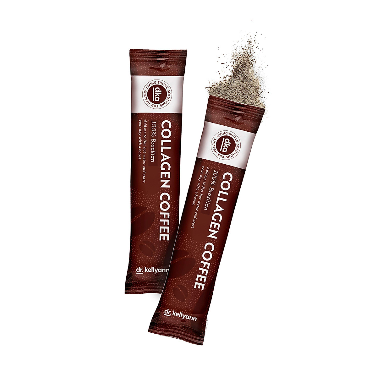 Dr. Kellyann Grass-Fed Collagen Instant Coffee (15 Packets) - Keto & Paleo Friendly - Sugar free, Dairy free, Grain Free - Brazilian Slimming Collagen Coffee-to-Go