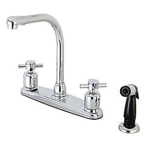 Kingston Brass FB751DX Concord 8" Centerset Kitchen Faucet, 10" in Spout Reach, Polished Chrome