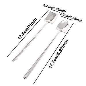 Honbay 4PCS Stainless Steel Long Handle Ice Cream Spoon Sets Mixing Stiring Spoons Shovels for Home Party Bar (silver)