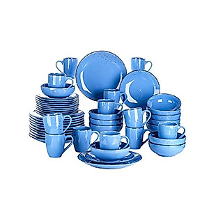 TBGFPO 48-Piece Stoneware Ceramic Dinnerware Set with Dinner Plate, Dessert Plate, 800ml Bowl, 380ml Mug Set