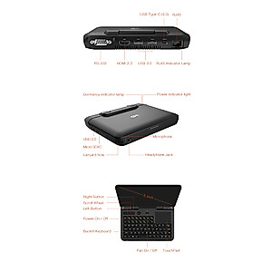 WEELIAO GPD MicroPC 6" Handheld Industry Laptop Palm-Sized Micro PC Intel® Celeron® N4120 Processor,Windows 10 Pro 64 bit Pre-Installed,8GB RAM,256GB SSD
