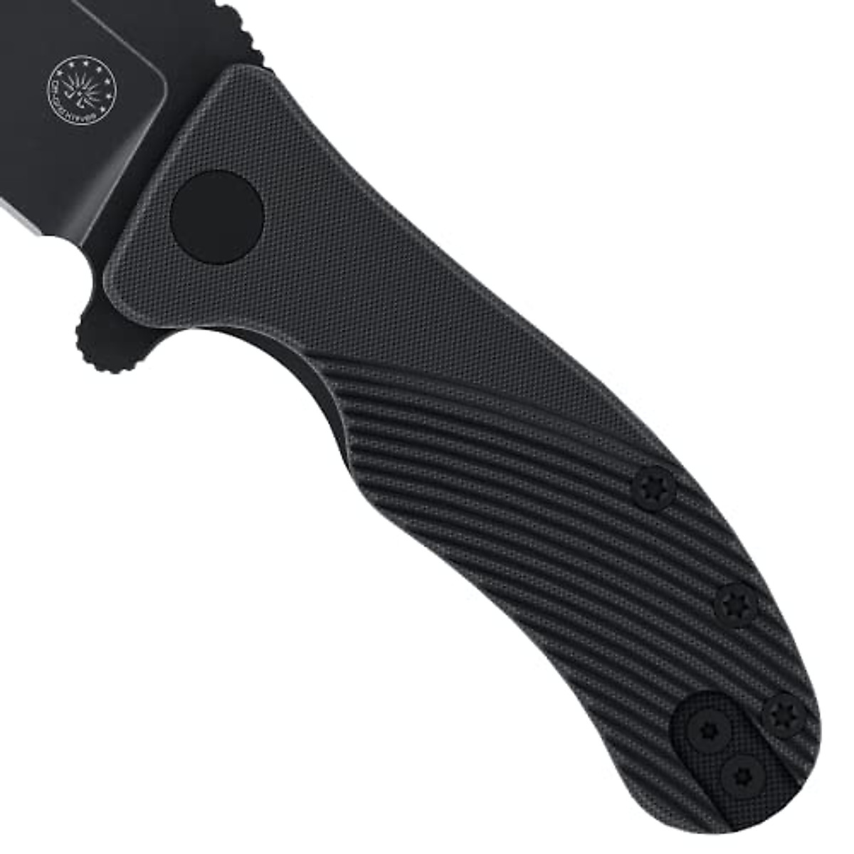 Off-Grid Knives - Baby Rhino Blackout, Legal Carry EDC Compact Folding Knife w. Sandvik 14C28N Blade Steel, G10 Scales, Deep Carry Left and Right Hand, Built Like A Tank