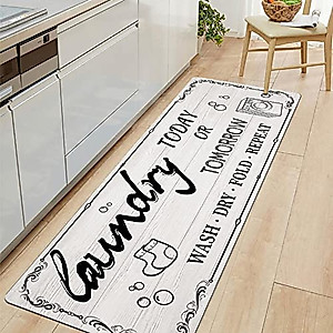 TPAPFRLY Farmhouse Laundry Room Rug 20"X59" Waterproof Laundry Mat for Laundry Room Non-Slip Entrance Rug Area Rug for Bathroom, Mudroom, Kitchen, Washroom, Light