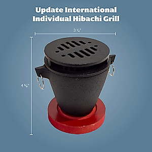 Update International Cast Iron Hibachi Set,Black, 3 - 3/8in x 4.5in