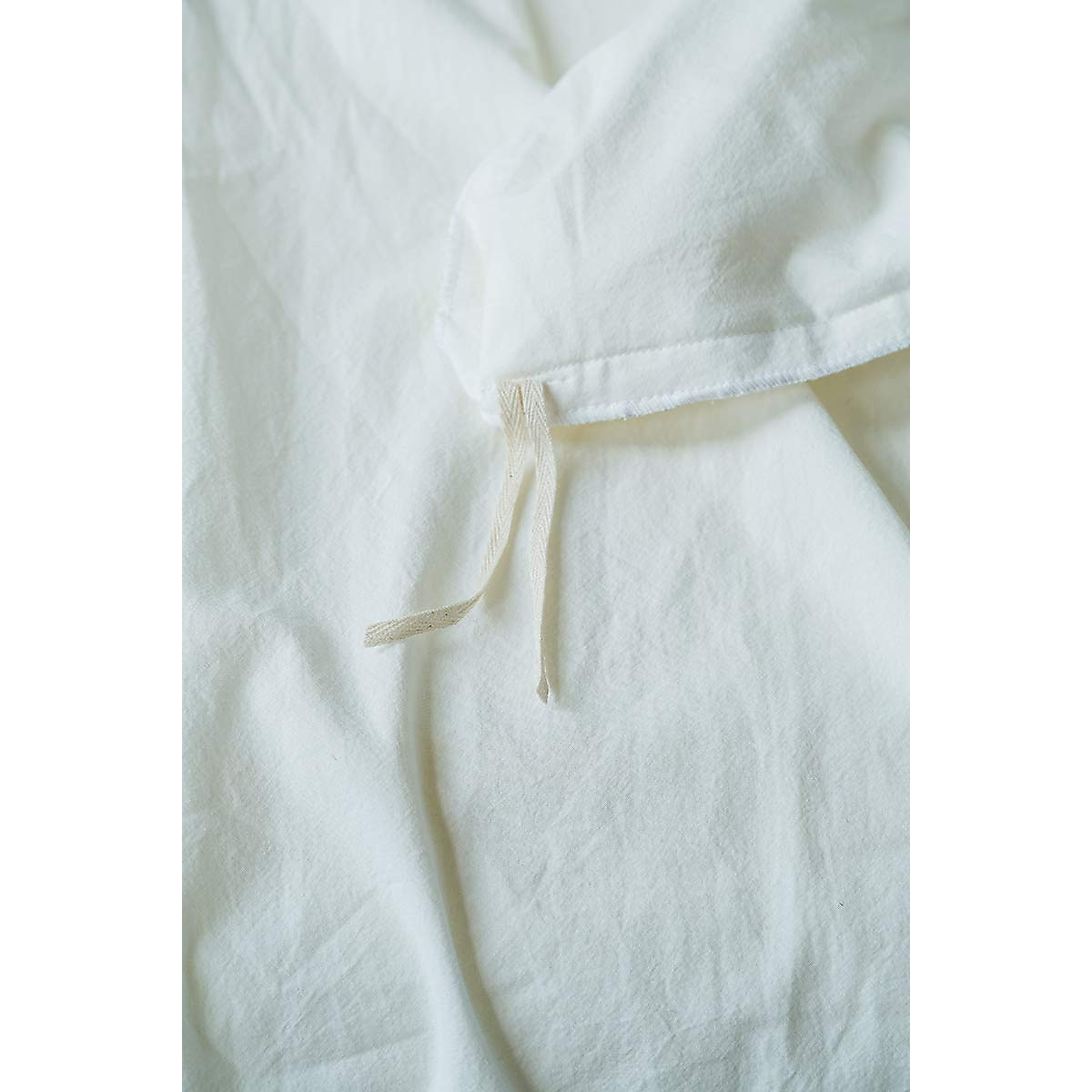 4 Pieces Vintage Stone Washed Cotton Bedding Sets Girls Princess Ruffle Duvet Cover Pillowcases Full Queen Size Bed Sheets White/Pink/Sage Green/Grey (41YS-1-White, Queen Size 4pcs)