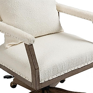 Ergonomic Office Chair with Wheels, Home Office Desk Chairs with Armrest and Backrest, Height Adjustable 360° Swivel Computer Task Vanity Chair for Home, Small Spaces, Living Room, Bedroom, Beige