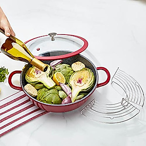 Curtis Stone 4.5-Quart Cast Aluminum Multi-Pan w/Lid & Multi-Use Rack 777-973 (Renewed)