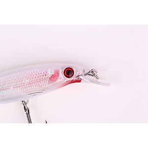 Hiumi Lot 10pcs 13.5g 11cm Plastic Minnow Fishing Lures Bass CrankBait Tackle(4.33 inch 0.48oz 10pcs) …
