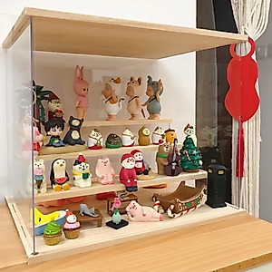 Large Clear Acrylic Display Case for Action Figure Funko Pop Collectibles ,Display Stand Riser Shelf with 3 Steps,Display Box for Toy Collectibles (3 Layer)