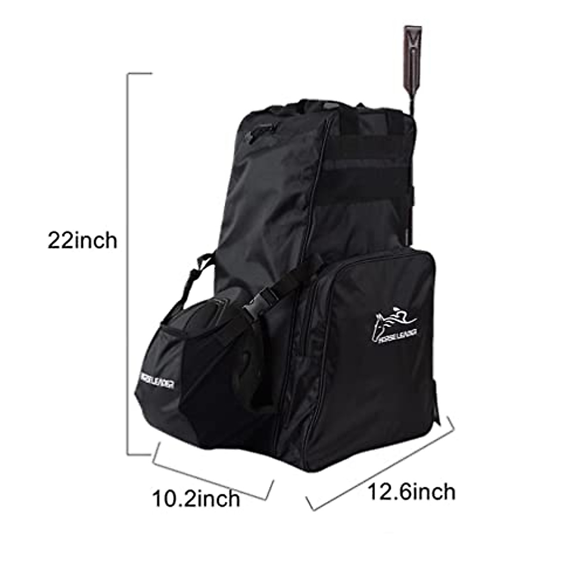 UNISTRENGH Professional Equestrian Bag Large Horse Riding Boots Bag Tall Boots Bag English Boot Carry All Bags (Dark Black)
