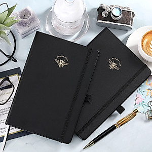 Budget Planner - Monthly Budget Book and Expense Tracker Notebook, Faux Leather Hardcover Financial Organizer, 6.3" x 8.4" Undated Bill Organizer with Pocket + Stickers + Premium Paper - Black