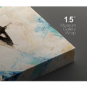 SIGNLEADER Canvas Print Wall Art Set Abstract Blue Brushstroke Scene Geometric Shapes Illustrations Modern Art Contemporary Colorful Multicolor Ultra for Living Room, Bedroom, Office - 16"x24" x 2