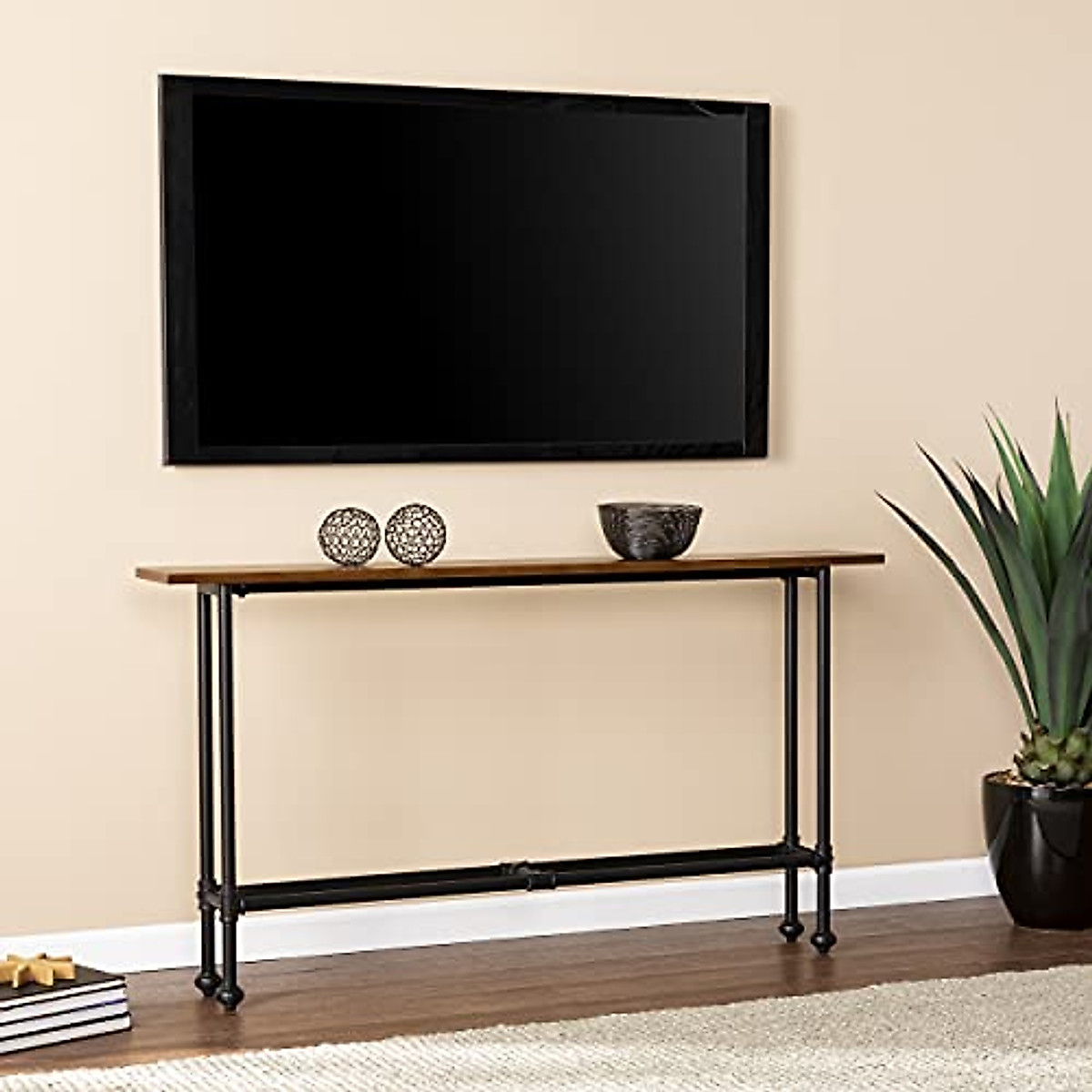 SEI Furniture Agnew Skinny Console Table, black (AMZ0906MC), 56 in x 8 in x 30 in