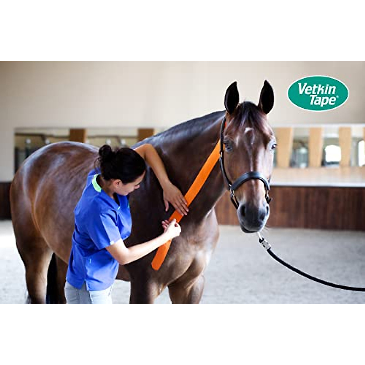 VETKIN VetkinTape® Veterinary Kinesiology Tape Blue | Kinesiology Tape for Horses & Dogs | Equine & Canine Kinesiotape | Latex Free and TÜV Quality Mark Certified Ktape | 4 inch | Pack of 1 Roll