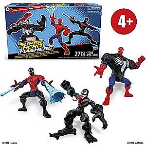Hasbro Marvel Super Hero Mashers Web-Slinging Mash Collection Pack with Spiderman, Venom and Miles Morales (Amazon Exclusive)
