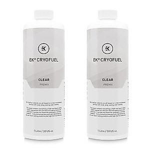 EKWB EK-CryoFuel Premix PC Coolant, 1000mL, Clear, 2-Pack