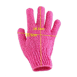 Exfoliating Shower Bath Gloves【4 Pair】Double Side Durable Nylon Shower Gloves Body Scrub Exfoliator & Bathing Accessories for Men,Women & Kids Bath Scrubber for Acne & Dead Cell