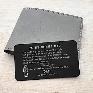2024 Christmas Gifts for Stepdad Gift-Bonus Dad Appreciation Gifts from Daughter Son-Stepfather Gifts-Birthday Father's Day Gifts-You Didn't Give Me the Gift of Life-Wallet Insert Decor-Wallet Card