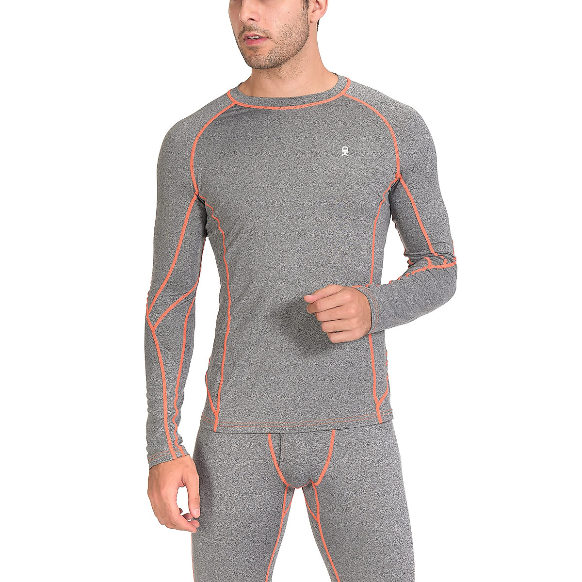Little Donkey Andy Men's Thermal Underwear Set Performance Base Layer Wicking Active Long Johns Top & Bottom with Fly Gray XL