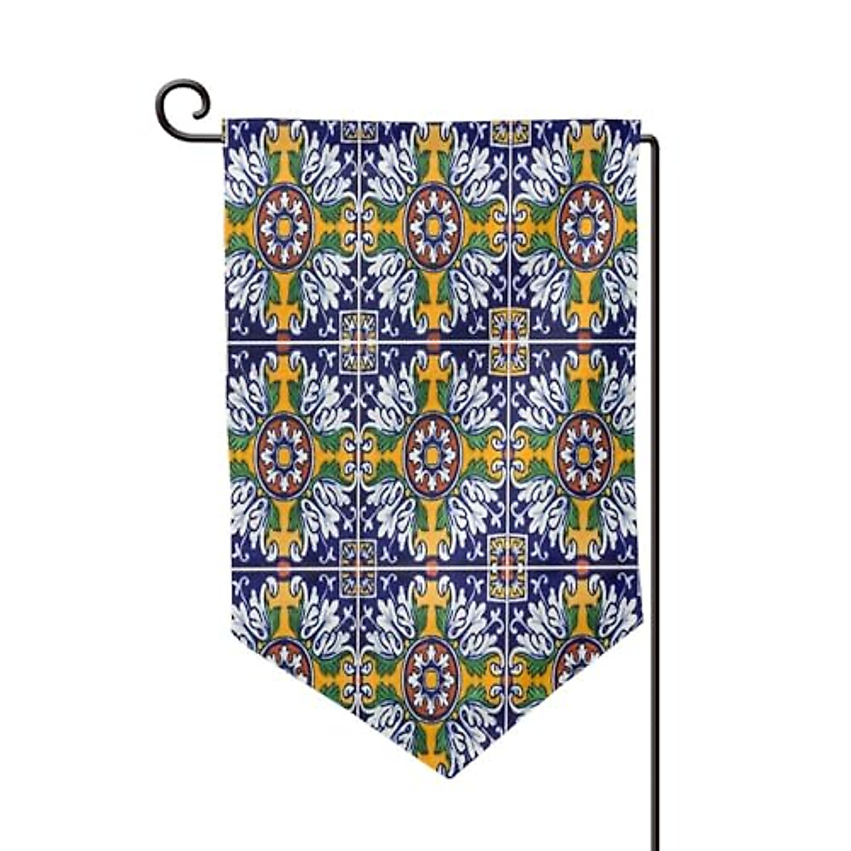 Mexican Talavera Tile Pattern Premium Garden Flags - Garden Decoration Flags/Yard Decoration Flags/Outdoor Garden Flags/Two Shapes Available