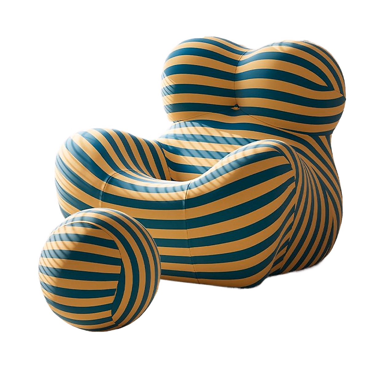 ESRADA Lazy Chair with Ottoman, Modern Soft Reading Chair Accent Contemporary Lounge Leisure Sofa Chair,Large Wrap-Around Armrests Lazy Sofa Chair