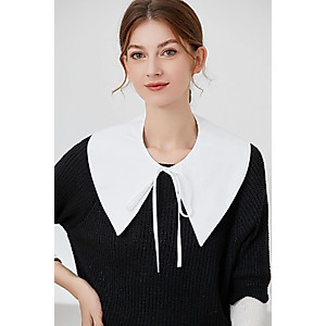 SUZALA Fake Collar Little Shawl Top Detachable Blouse False Collar for Women Girls (PointedCollar-White)