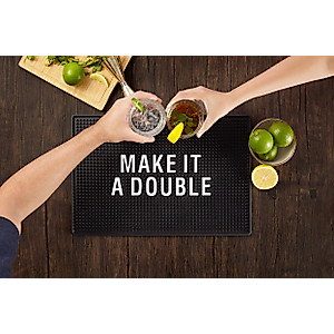 Bar Mat for Home Bar Decorations - Man Cave Basement Presents Decor Idea Dad Son Husband Father’s Day - Housewarming - College - New Home - Rubber Bar Service Spill Mat (12 x 18 inches)