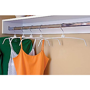 White Rubber Coated Thin Metal Hanger, Box of 25 Slim & Space Saving Arched Top Hangers w/ Vinyl Non-Slip Coating & Chrome Hook, by The Great American Hanger Company