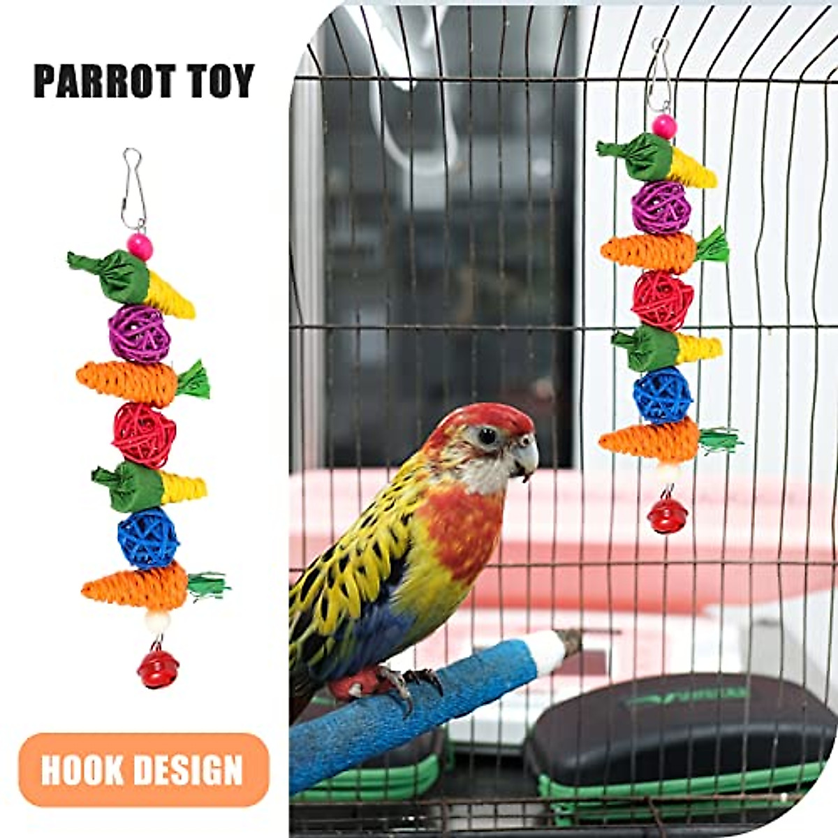 LUOZZY Funny Bird Toy Parrot Chew Toys Wear-Resistant Cockatiel Toy for Amazon Cockatiels Cockatoos Macaws and Similar Sized Pet Birds