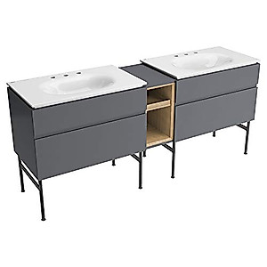 American Standard 8726033.477 Studio S 33 in. Double-Drawer Bathroom Vanity, Dark Grey