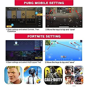 DELAM Mobile Game Controller for iPhone & Android, Pubg Mobile Controller Phone Triggers for Gaming, Gaming Grip Joystick Gamepad Shoot Aim Keys for 4.7-6.5" Phone