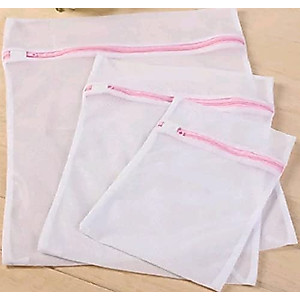 Set of 3 Mesh Laundry Bags-1 Large, 1 Medium & 1 Small Bags. Heavy Duty Fine Mesh Bag for Washing Machine, Laundry Bag for Travel, Lingerie, Sweater, Garment, Undergarment