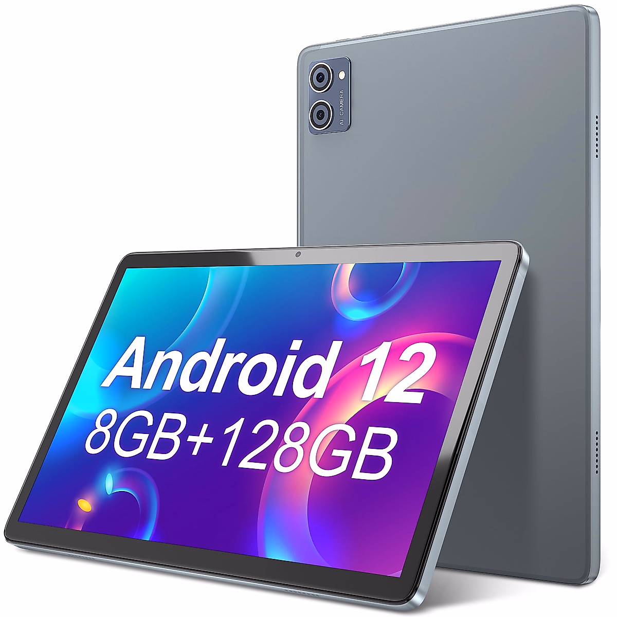 jumper 10 Inch Tablet, Android 12 Tablets with 8GB RAM 128GB Storage, Octa-Core Processor MT8183, 1920x1200 HD IPS Display, 13MP+5MP Dual Camera, 6000mAh, Dual Stereo Speakers, GPS, Bluetooth5.0.