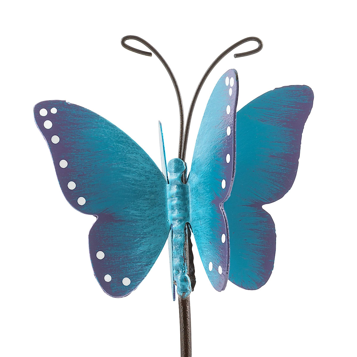 La Crosse 704-71077-INT 5 inch Capacity Glass Blue Butterfly Rain Gauge