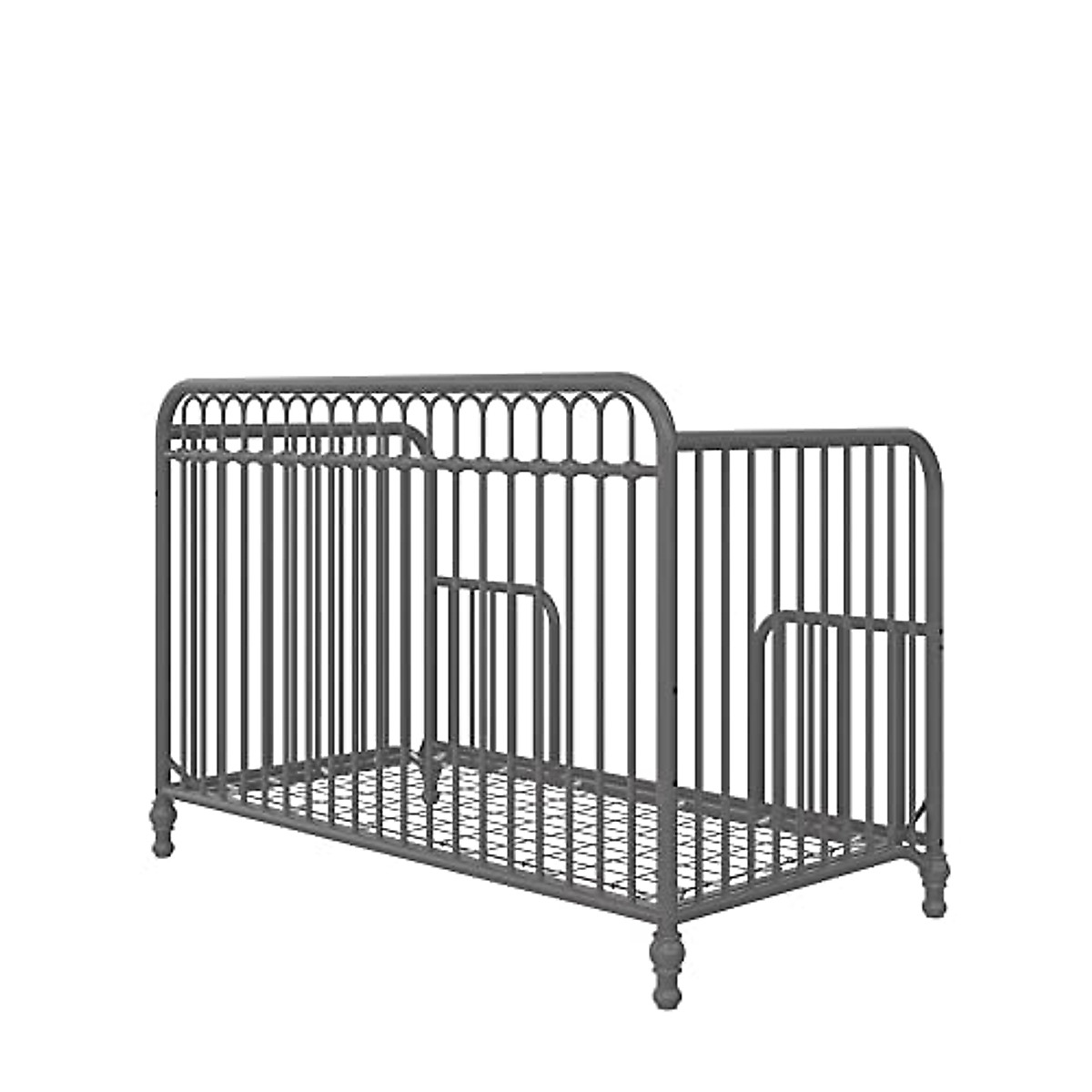 Little Seeds Raven 3-in-1 Convertible Metal Crib, JMPA Certified, Gray