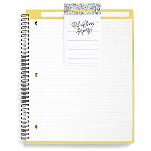 Vera Bradley Tab Notes with 90 Double Sided Lined Sheets for Daily Planner, Loose Paper Pad with Decorative Storage Box, Floating Garden
