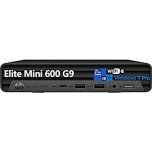 HP Elite Mini 600 G9 MFF Business Desktop Computer, 13th Gen Intel 14-Core i5-13500T (Beat i7-12700T), 4GB DDR5 RAM, 1TB PCIe SSD, WiFi 6, Bluetooth, Keyboard and Mouse, Windows 11 Pro, Tichang
