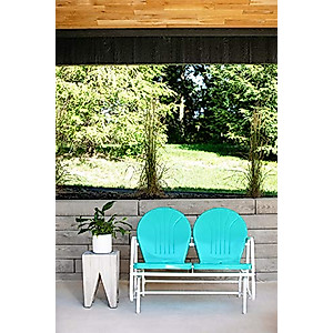 Woodlawn&Home, 200030, Retro Outdoor Glider Bench, Turquoise