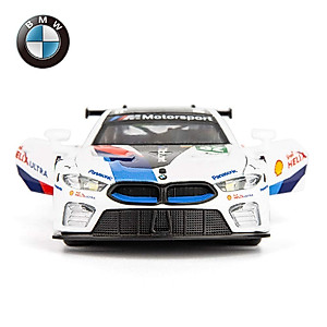 TGRCM-CZ Diecast Model Cars Toy Cars, M8 GTE #82 1:32 Scale Alloy Pull Back Toy Car with Sound and Light Toy for Girls and Boys Kids Toys