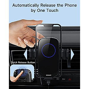 [Auto-Alignment Coil Version] ZOOAUX Wireless Car Charger, 15W Auto Clamping Car Charger Mount Air Vent Charging Phone Holder for iPhone 13 12 11 Xs X 8, Samsung Galaxy Z Flip3 S22 S21 S9 Note 10, etc