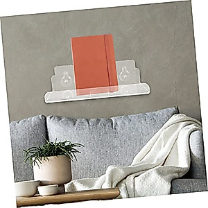 HOMSFOU Organizer Mount Bookshelf Wall Mounted Transparent for Store Record Show Clear Showing Practical Home Invisible Rack Office Shelf Kitchen Lp Book Album Acrylic Magazine Floating